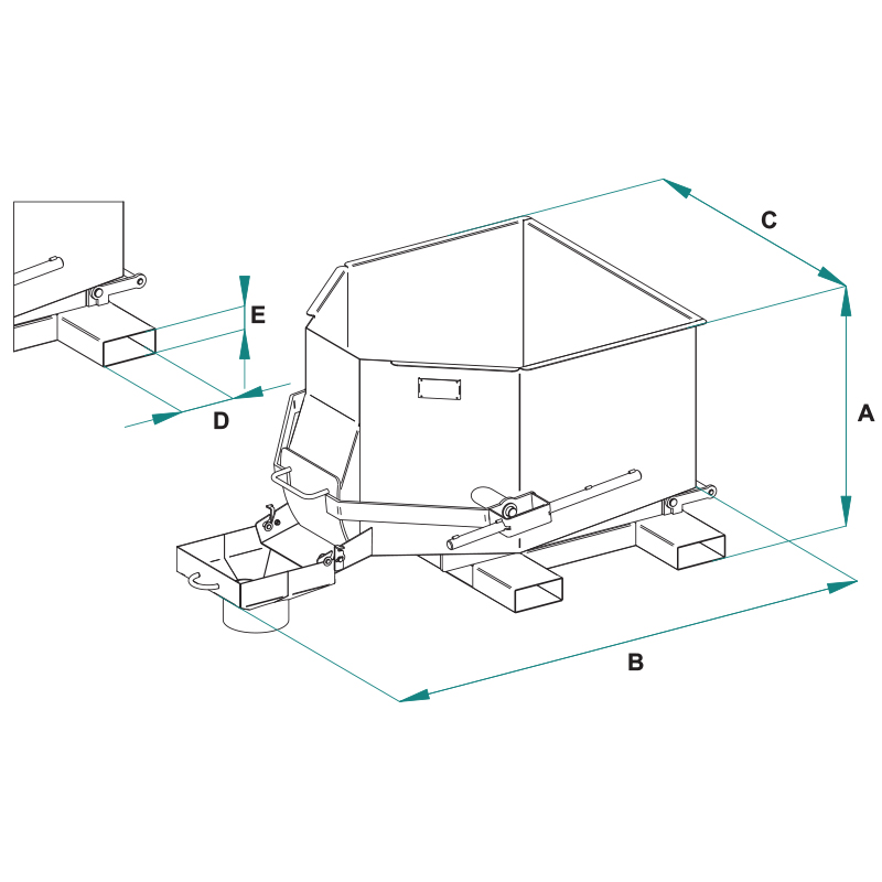 Telehandler concrete skip with rubber hose - Boscaro Italia