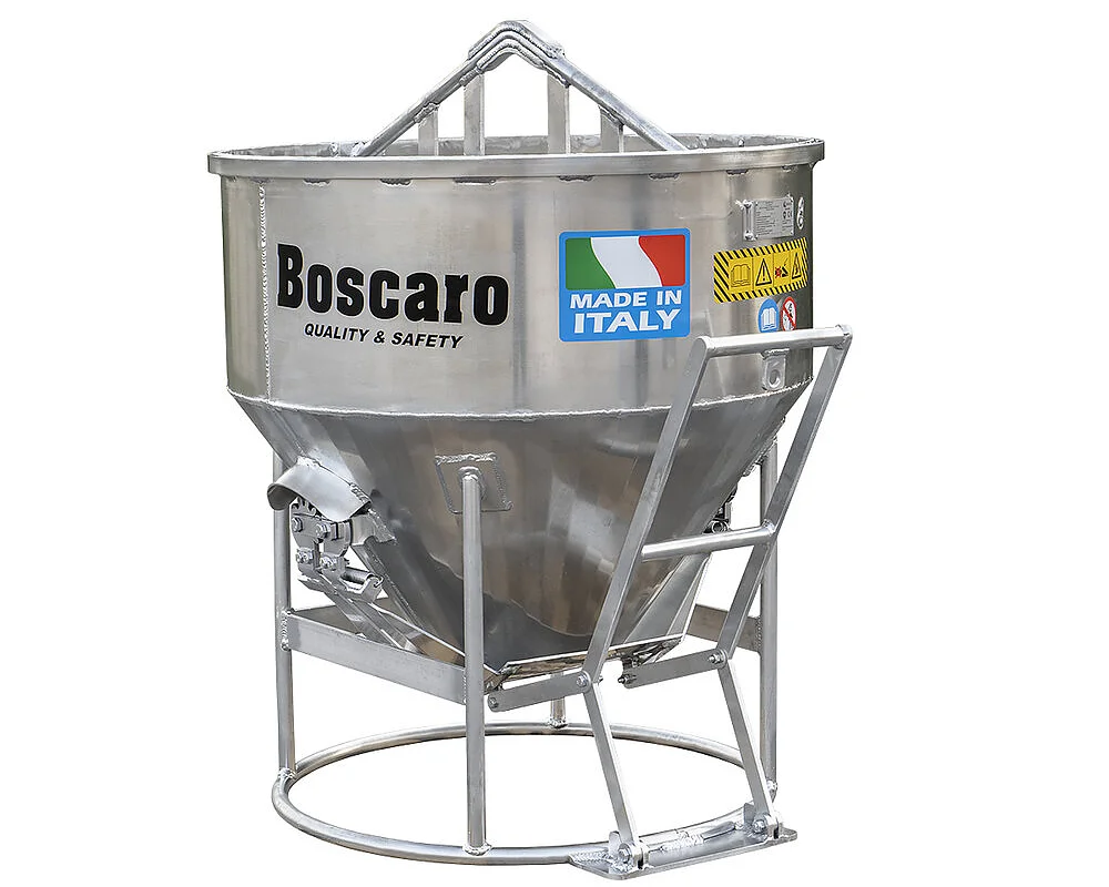 Aluminum conical concrete bucket with bottom discharge - Boscaro Italia