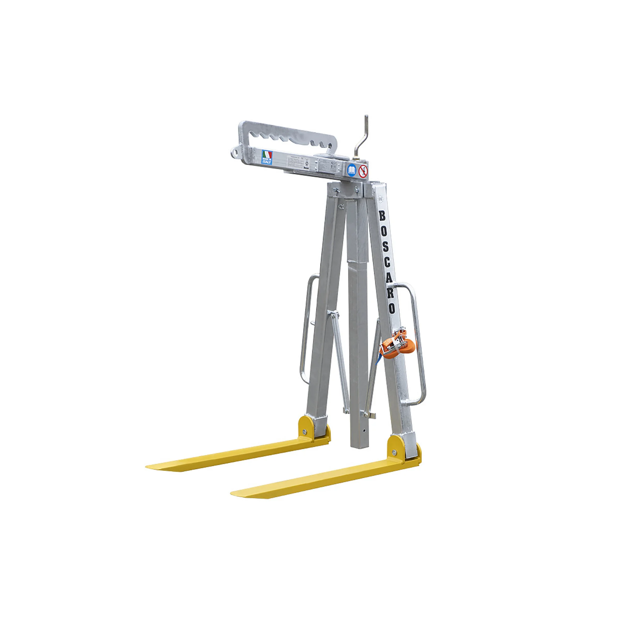 Galvanized manual balancing pallet fork with adjustable pins - Boscaro ...