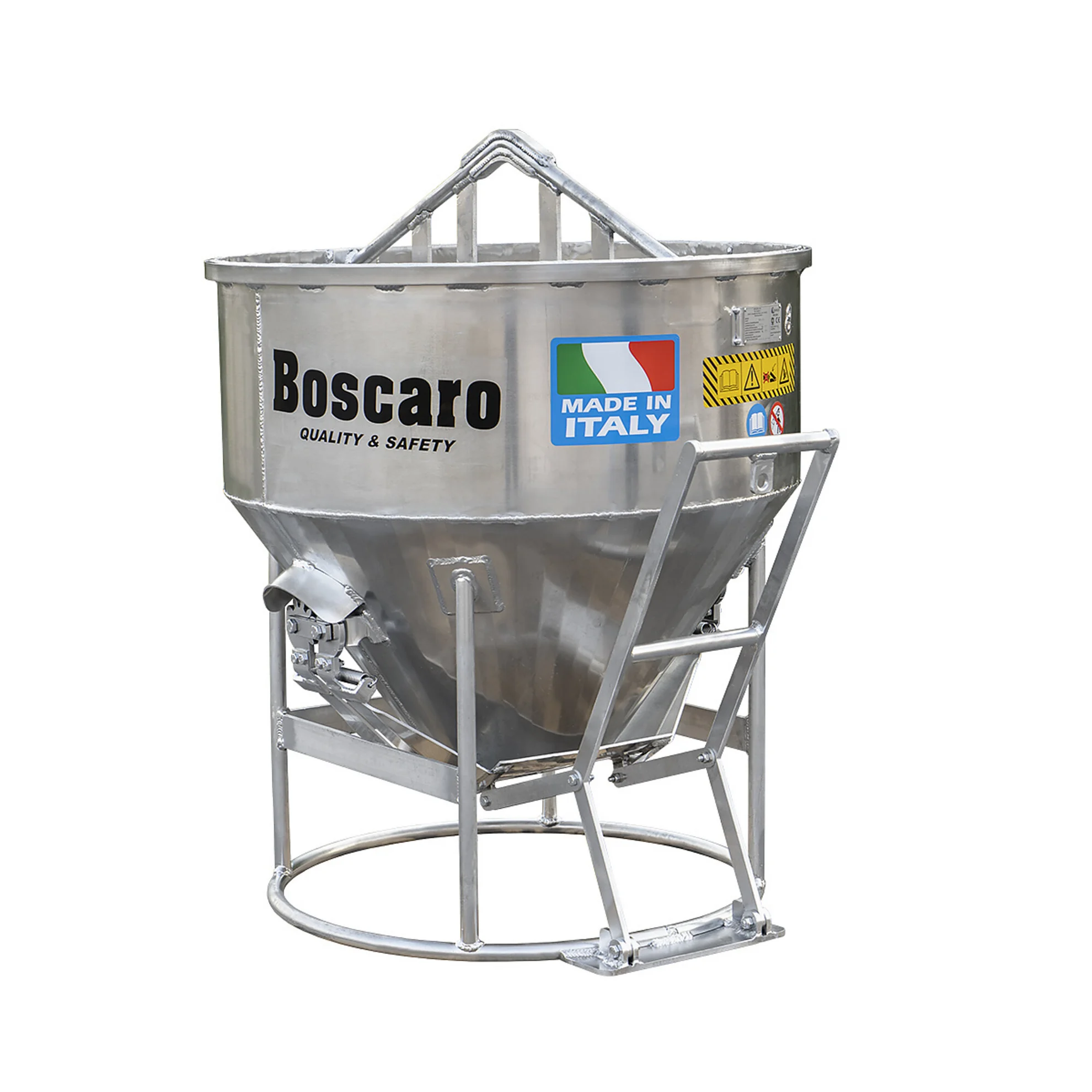 Aluminum conical concrete bucket with bottom discharge - Boscaro Italia