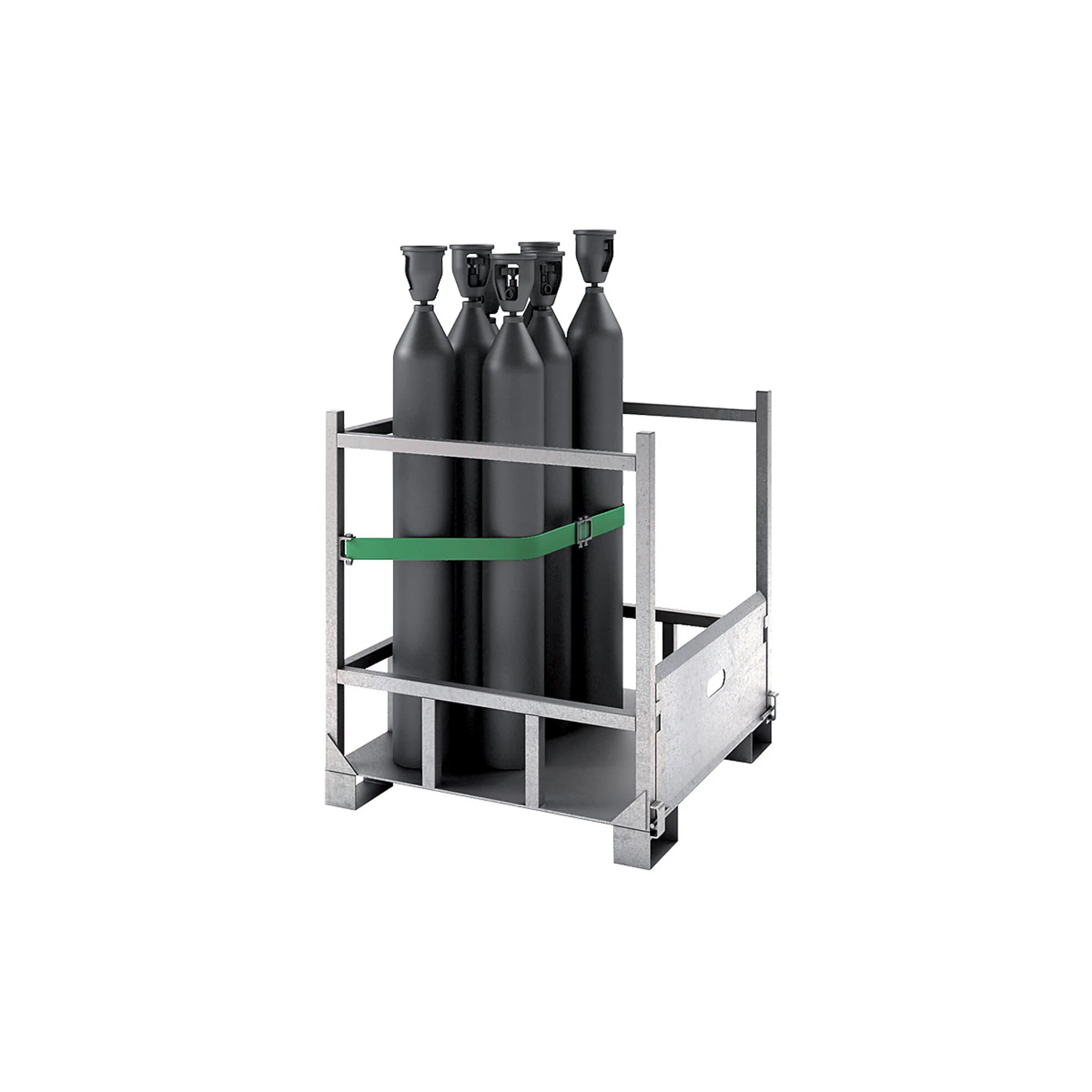 Galvanized gas cylinder storage cage with ramp - Boscaro Italia