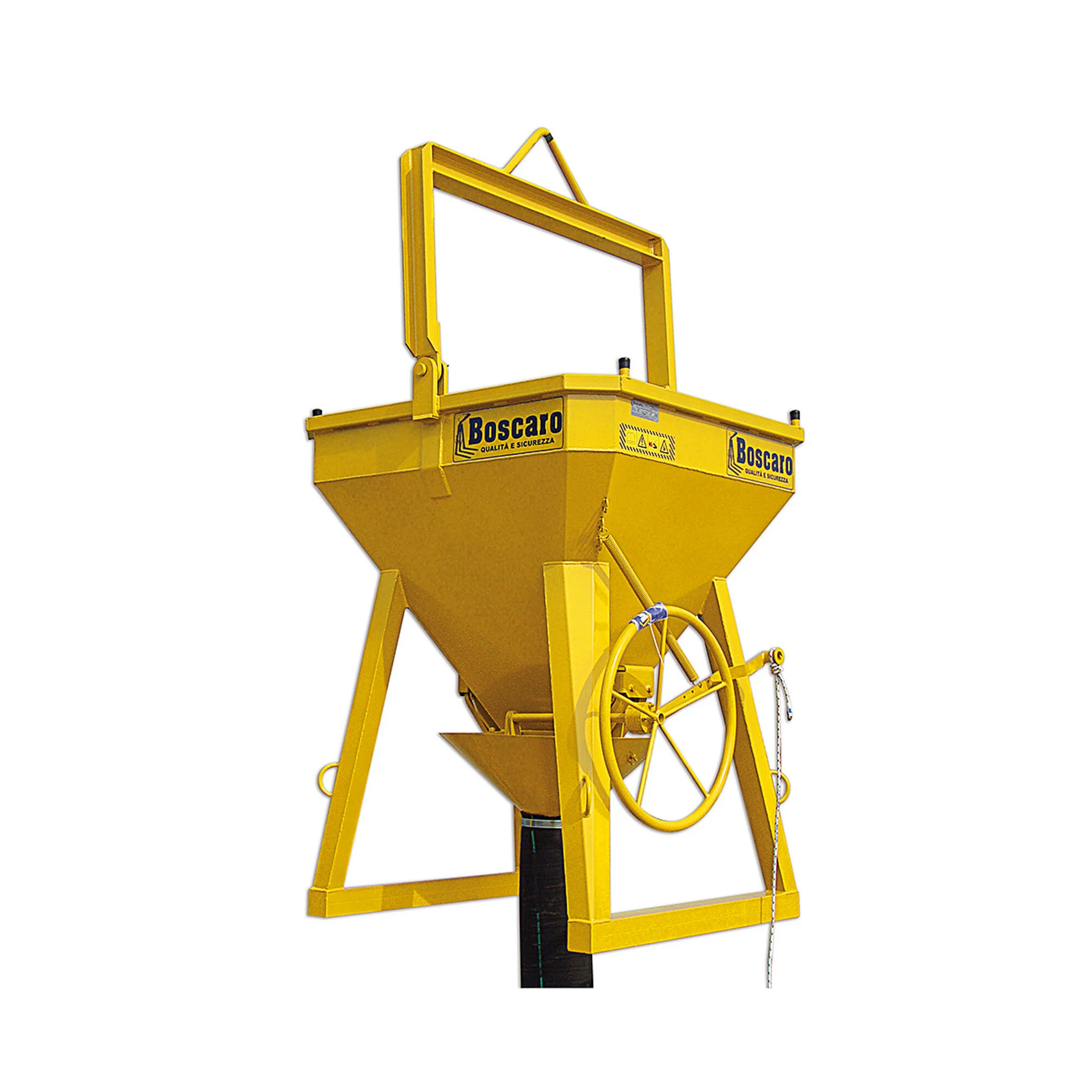 Concrete column skip with rubber hose and geared opening - Boscaro Italia