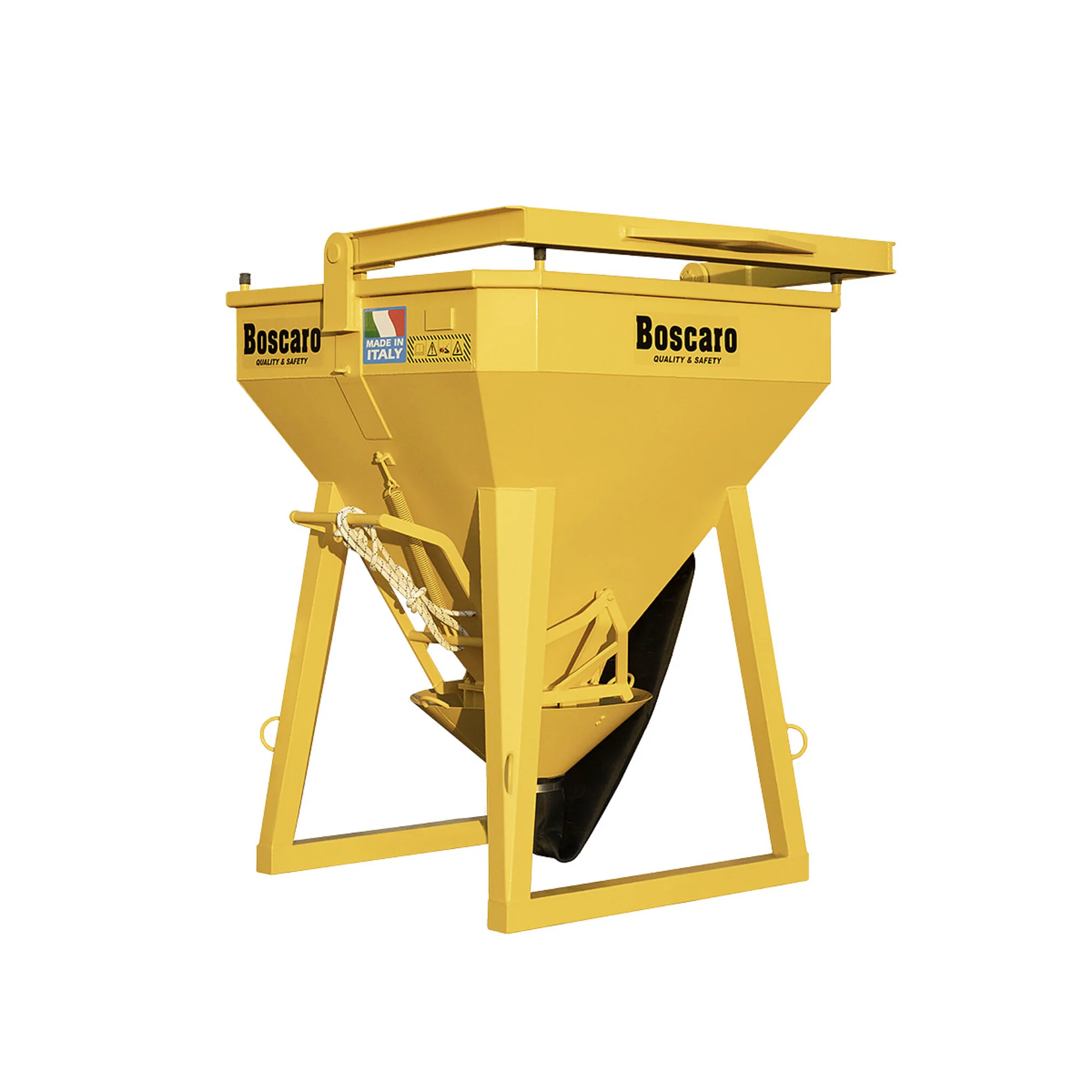 Concrete column skip with rubber hose and levered opening - Boscaro Italia