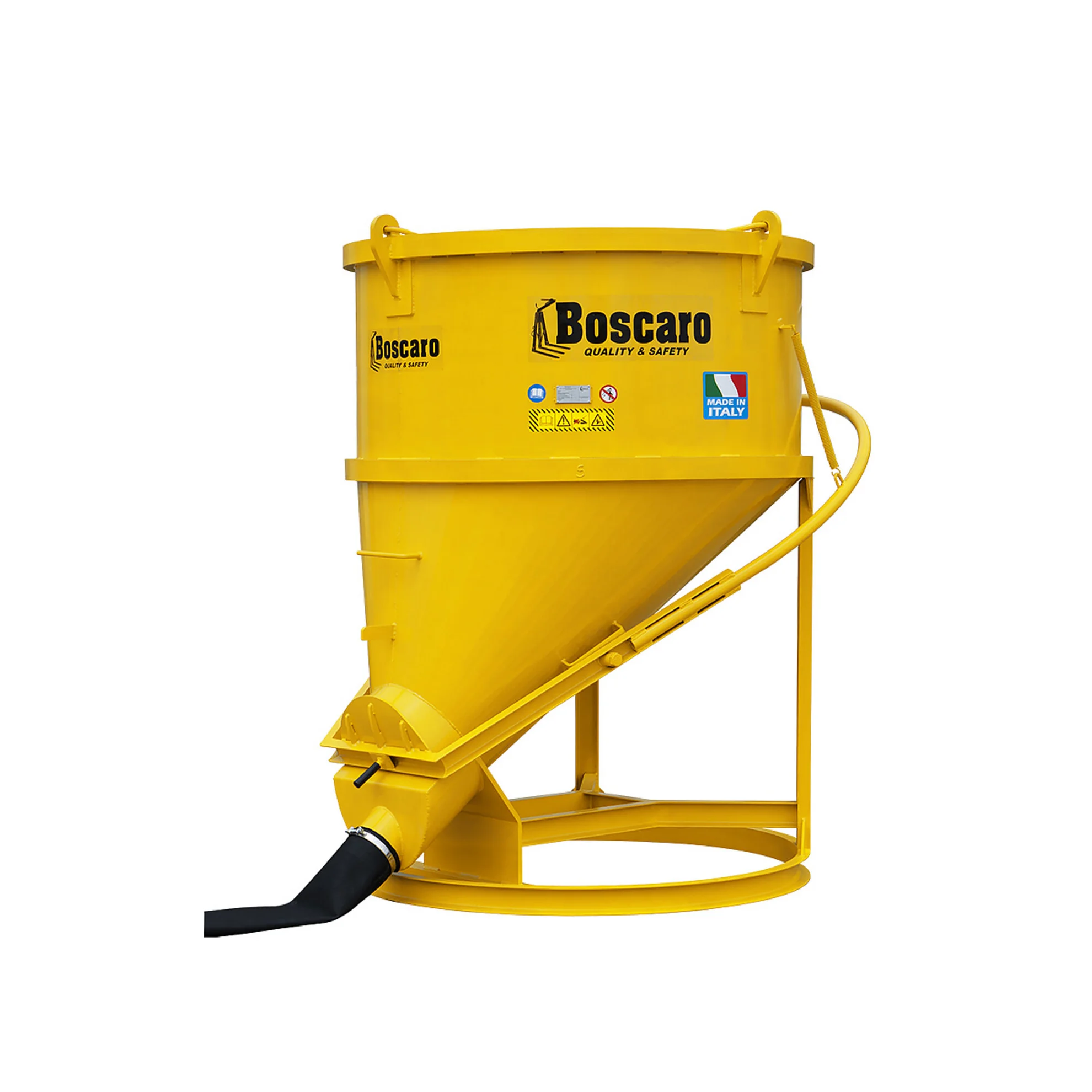 Concrete bucket with rubber hose and side discharge - Boscaro Italia